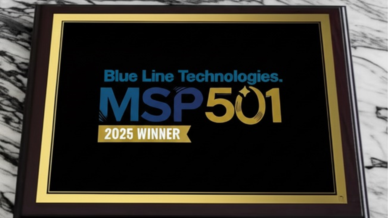 Recognition as a top 501 MSP and Cybersecurity Provider - Blue Line Technologies, Inc.